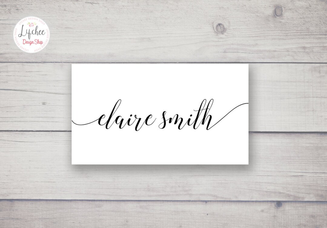 Printable Wedding Name Card Template | Calligraphy Script Lettering ...