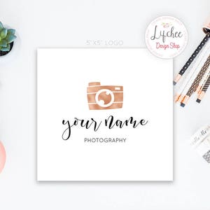 Rose Gold Camera Photography Business Branding Package | Photographer ...