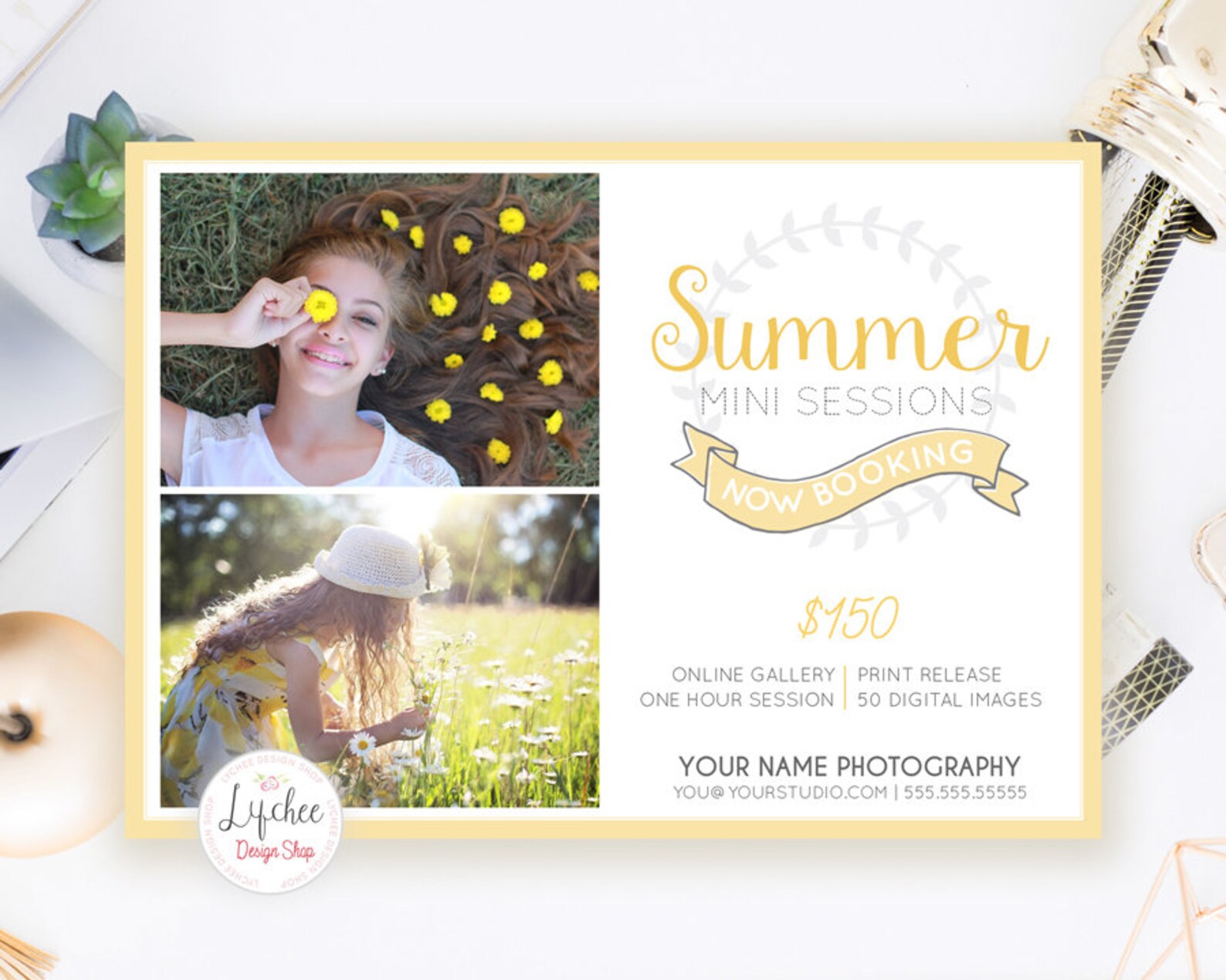 Summer Mini Session Digital Template 7x5 Card | Summer Mini Sessions ...