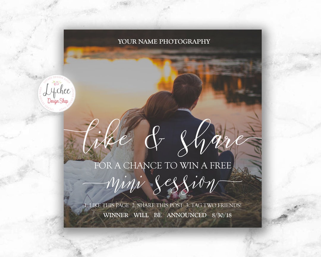 Like and Share 5x5 Square Contest Flyer Template | Social Media ...