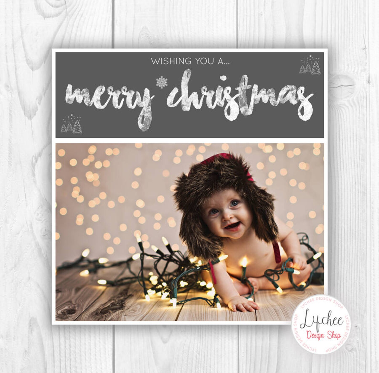 Printable Merry Christmas Card 5x5 Template | Editable Christmas Happy ...