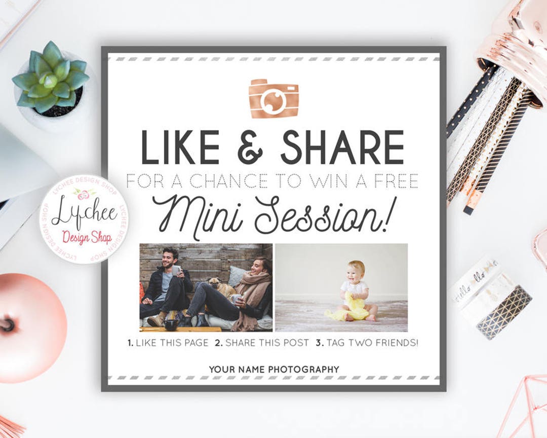 Rose Gold Social Media Giveaway 5x5 Square Contest Flyer Template ...