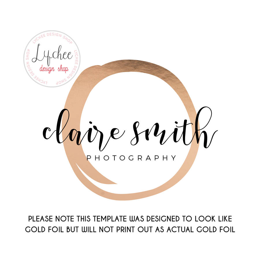 Pre-made Rose Gold Foil Circle Logo Design Template Rose - Etsy