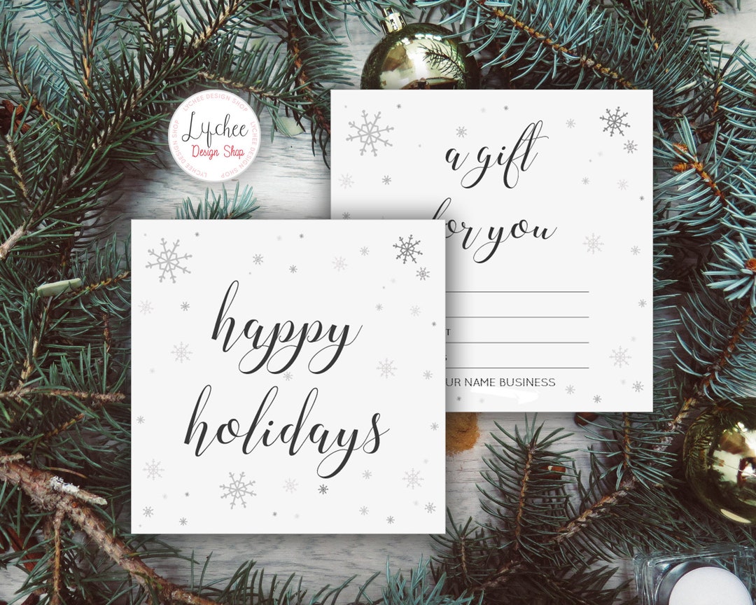 Printable Happy Holidays Snowflake Gift Certificate Template | Editable ...