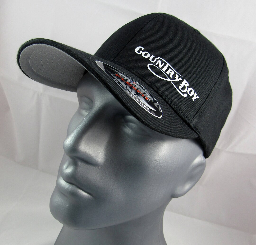 Country Boy Flex-fit Custom Fitted Hat, Redneck Cap, Red Neck Flexfit ...