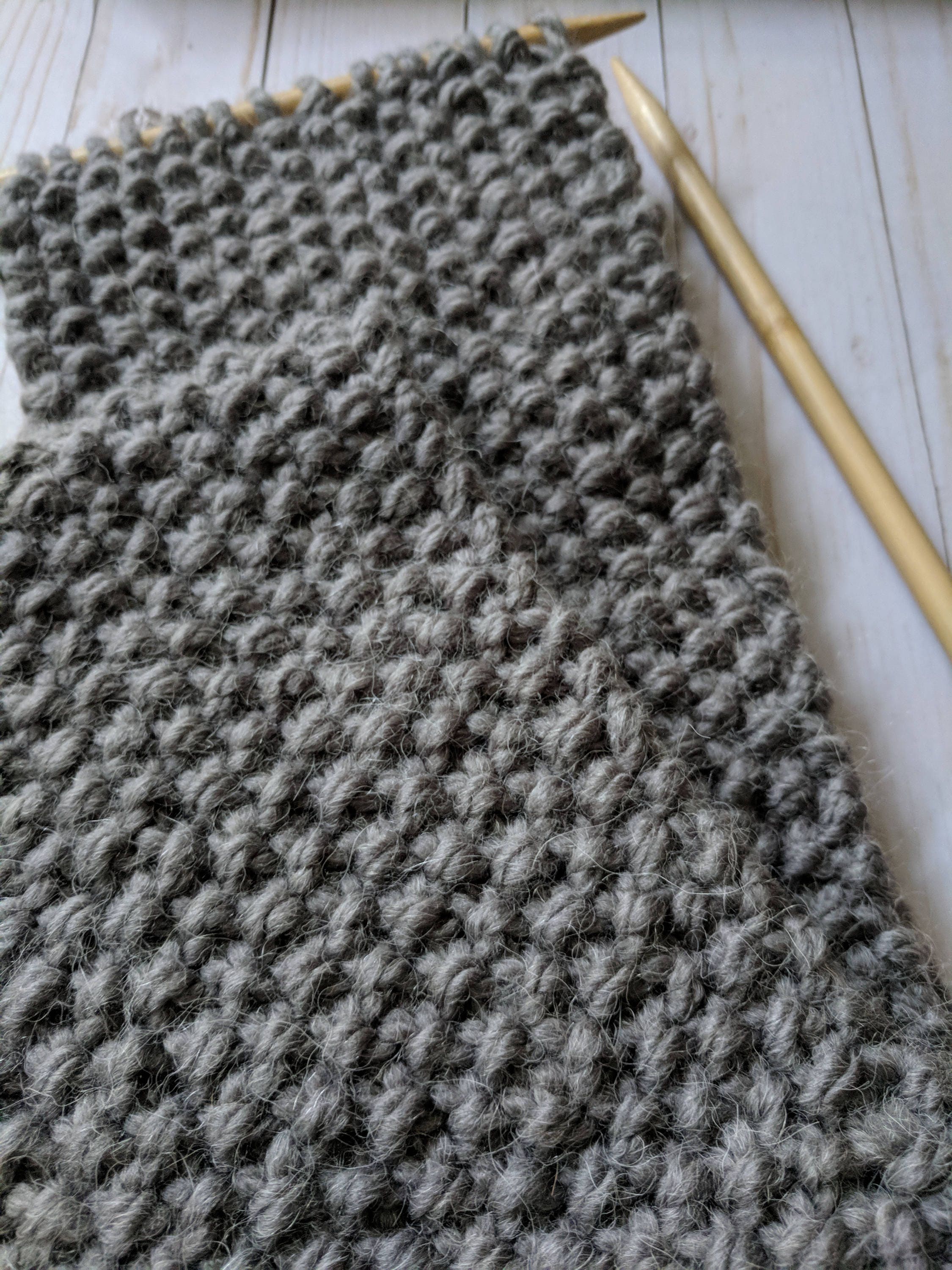Seed Stitch Scarf Knitting Pattern: Easy Beginner Knit (PDF Pattern ...