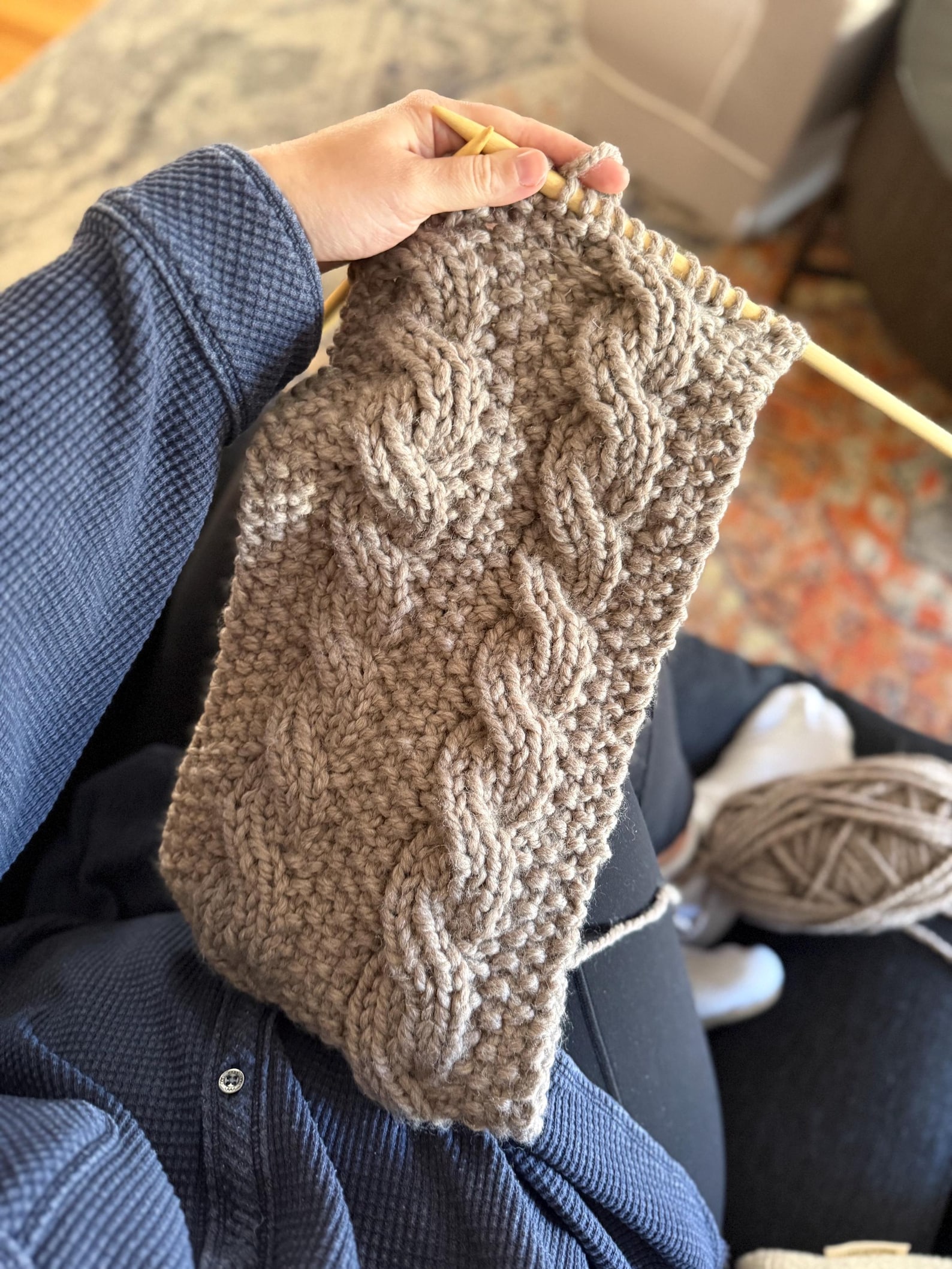 Chunky Double Cable Scarf Knitting Pattern, Cable Scarf Beginner ...