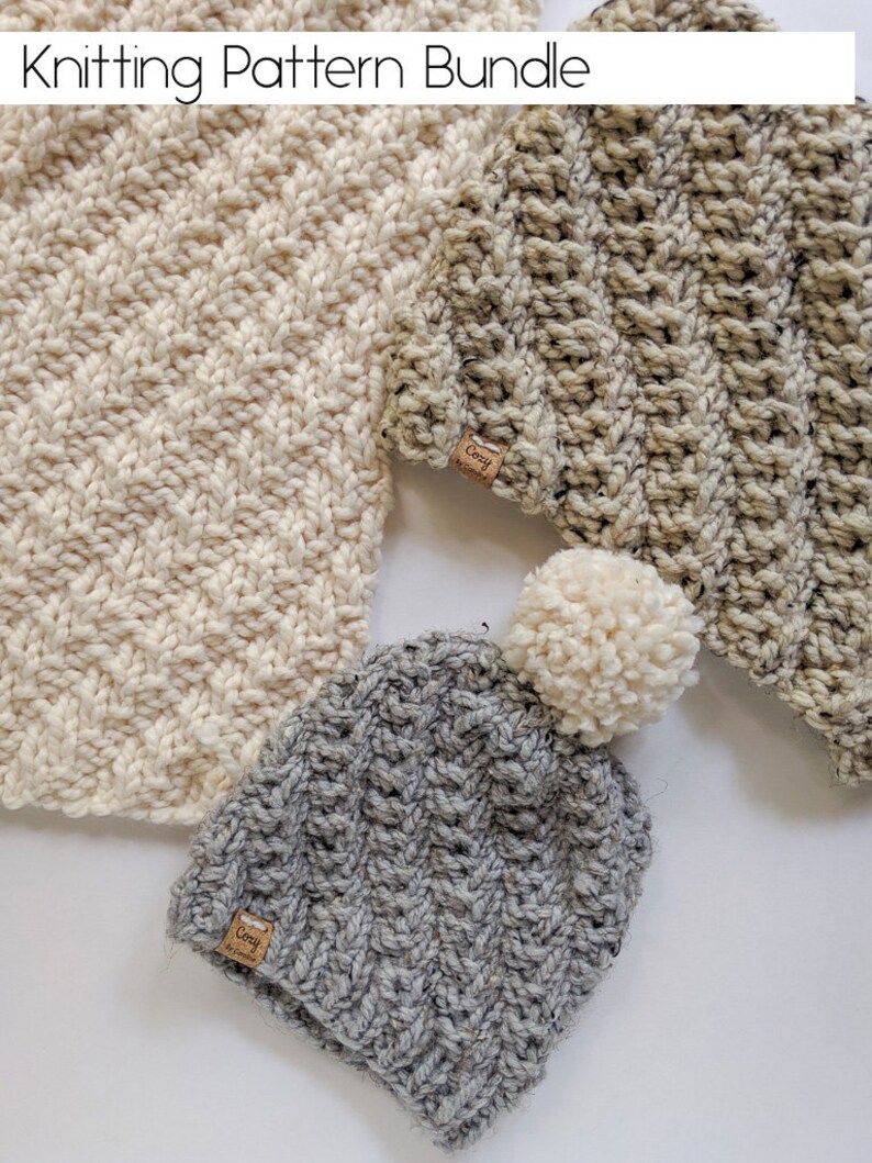 Knitting Pattern Bundle Beginner Knitting Pattern Scarf - Etsy