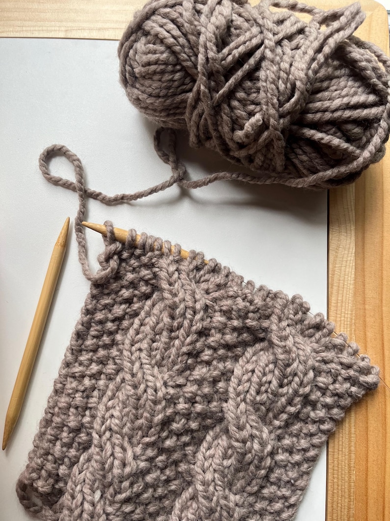 Chunky Double Cable Scarf Knitting Pattern, Cable Scarf Beginner ...