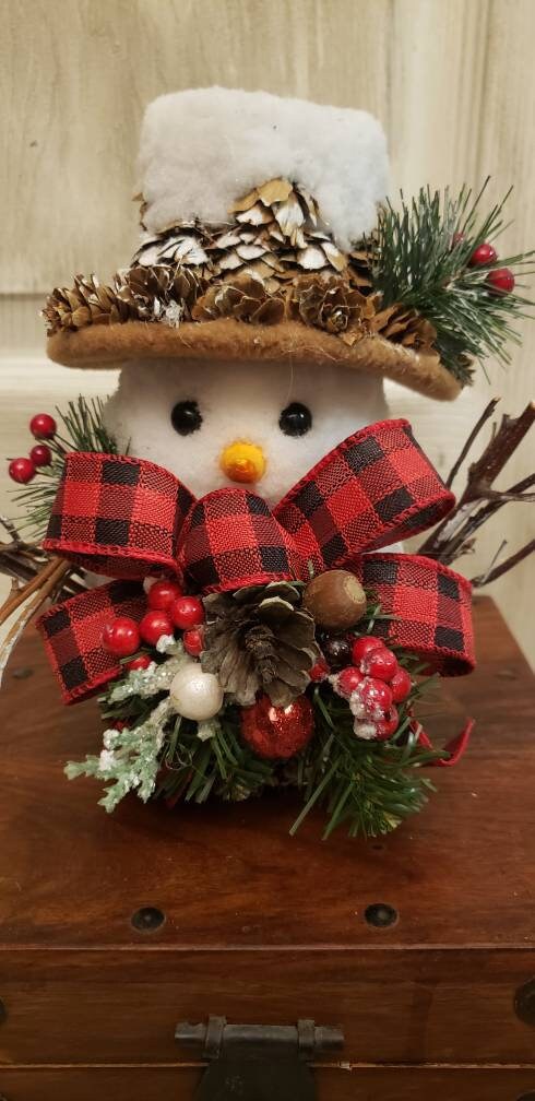 Rustic Snowman, Pinecone Snowman, Farmhouse Decor, Christmas ...