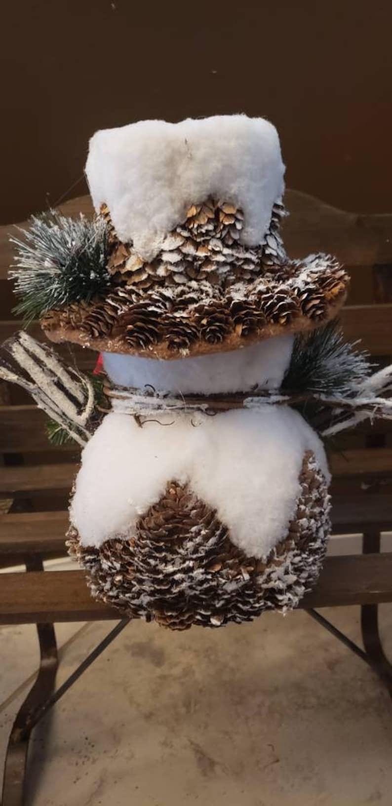 Rustic Snowman Pinecone Snowman Farmhouse Decor Christmas - Etsy