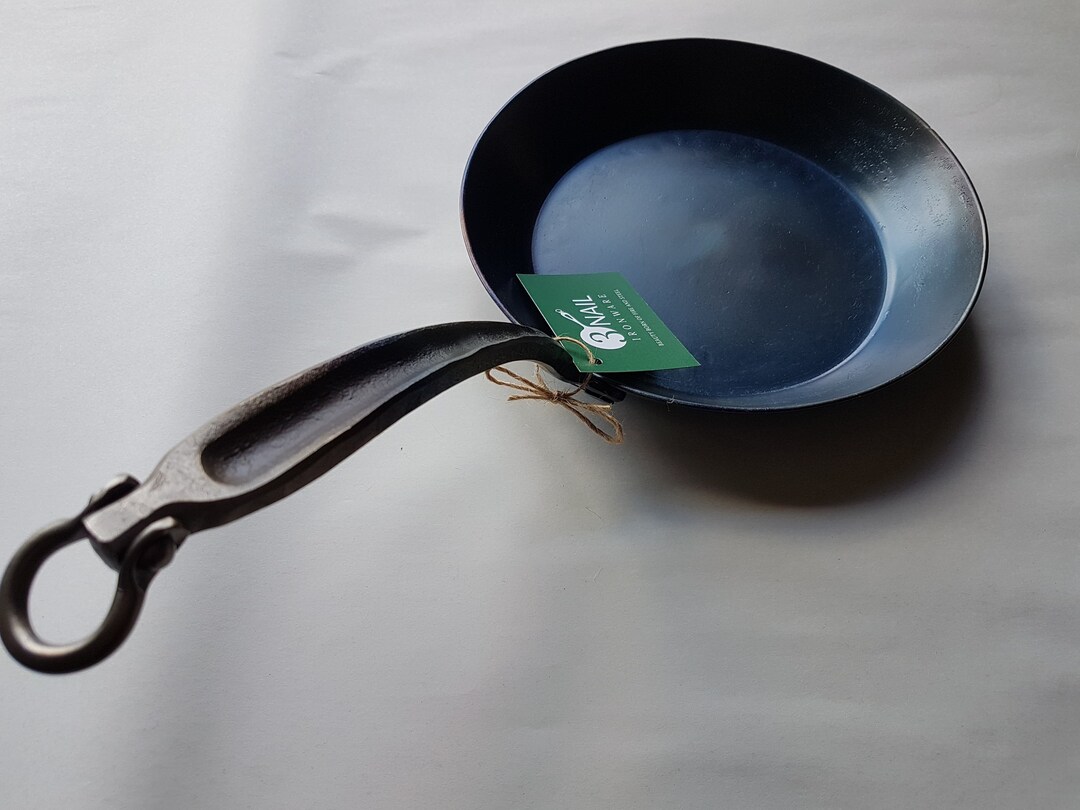 9 In. Shallow Fry Pan skillet Hand Forged - Etsy