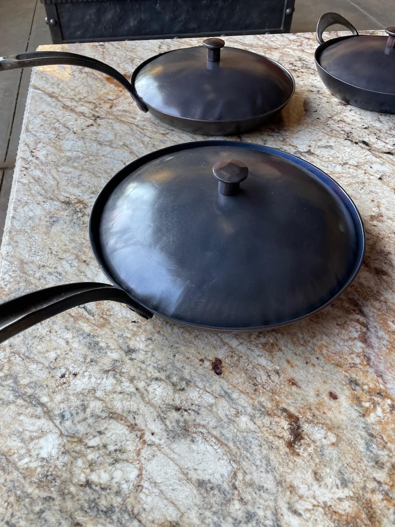 10" Carbon Steel - Shallow Fry Pan - Hand Forged - Etsy