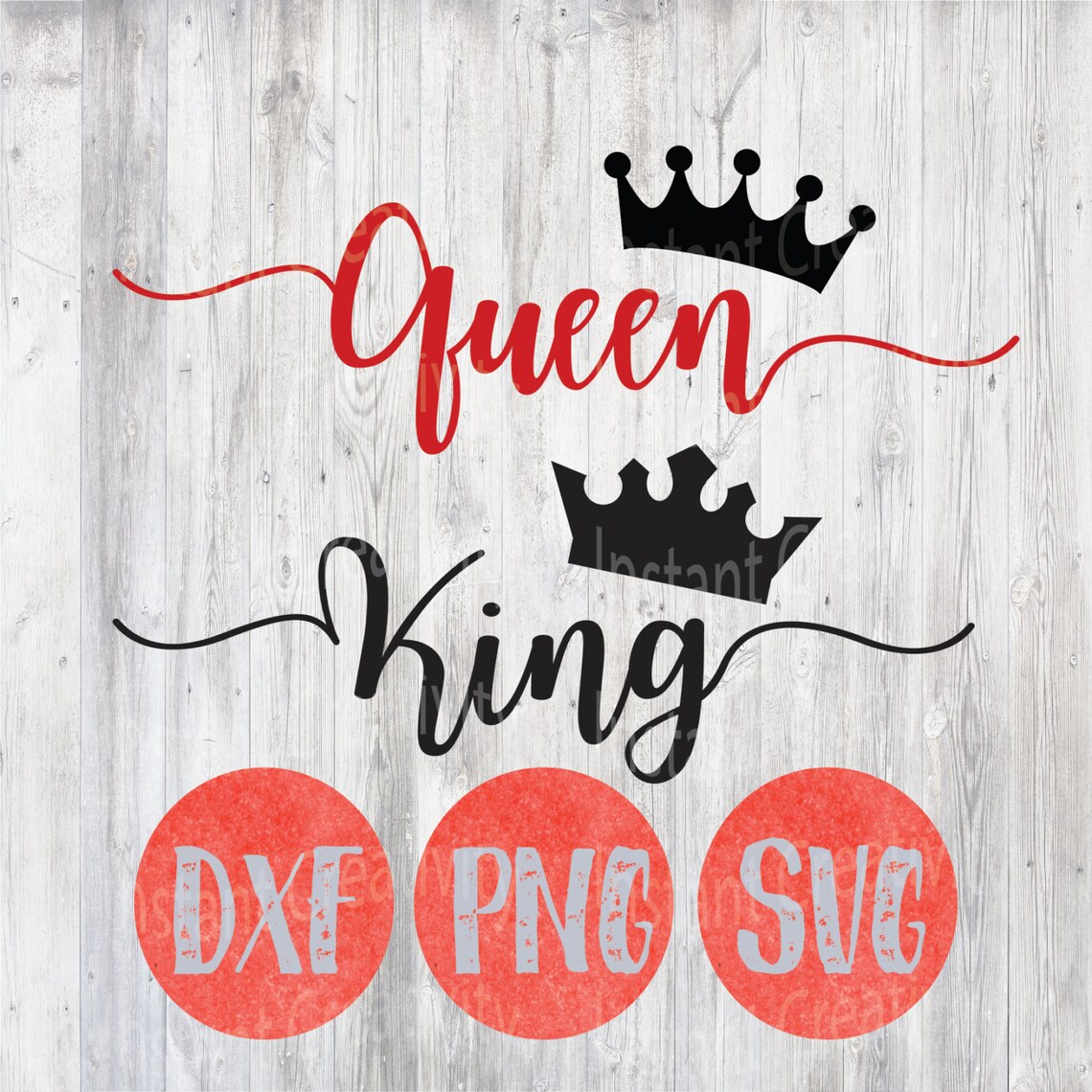 Queen and King SVG Crown SVG Couple DXF Png Designs - Etsy