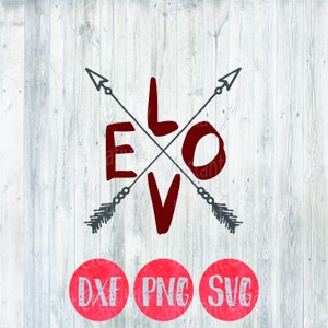 Love Svg File, Arrow Svg, Silhouette and Cricut Files, Digital Download ...
