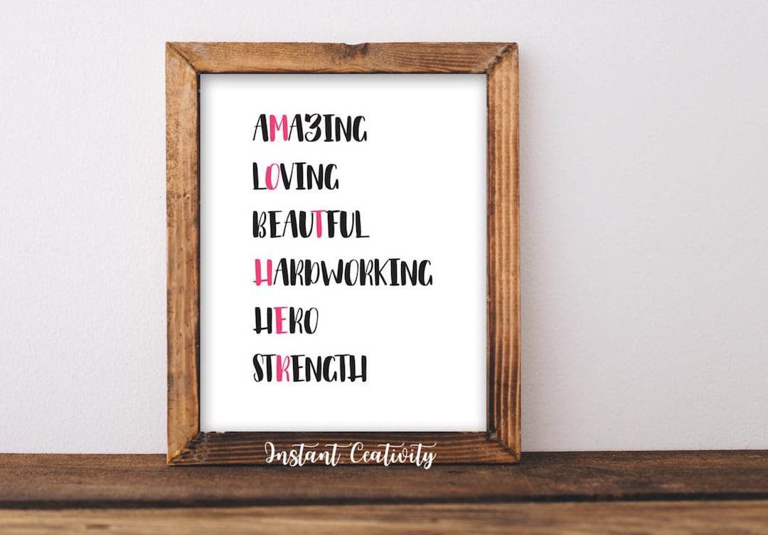 Mothers Day Print, Mothers Day Gift, Wall Art, Home Decoration, Gift ...