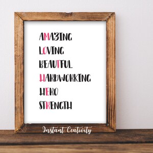 Mothers Day Print, Mothers Day Gift, Wall Art, Home Decoration, Gift ...