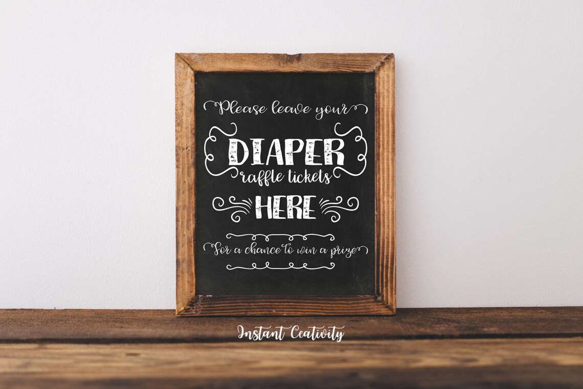 Chalkboard Baby Shower Diaper Raffle Tickets Diaper Game - Etsy