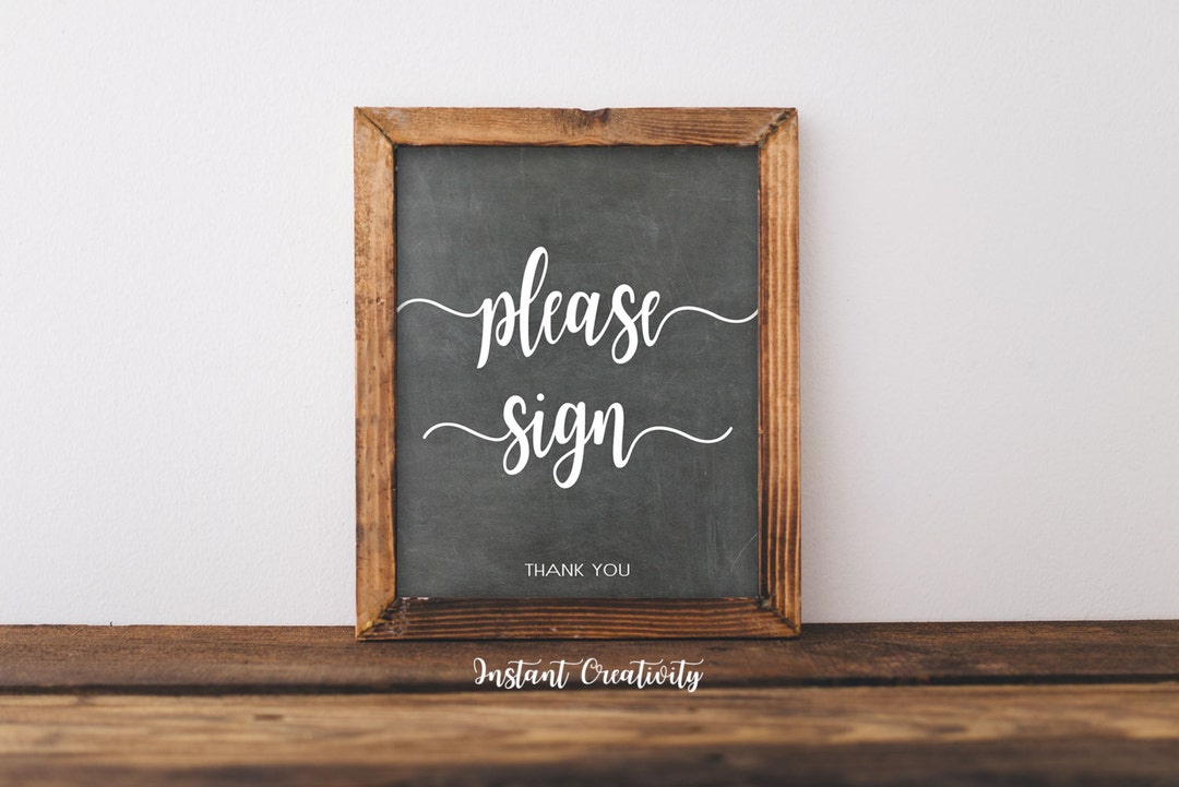Please Sign Wedding Decoration Party Guest Bookprintable - Etsy