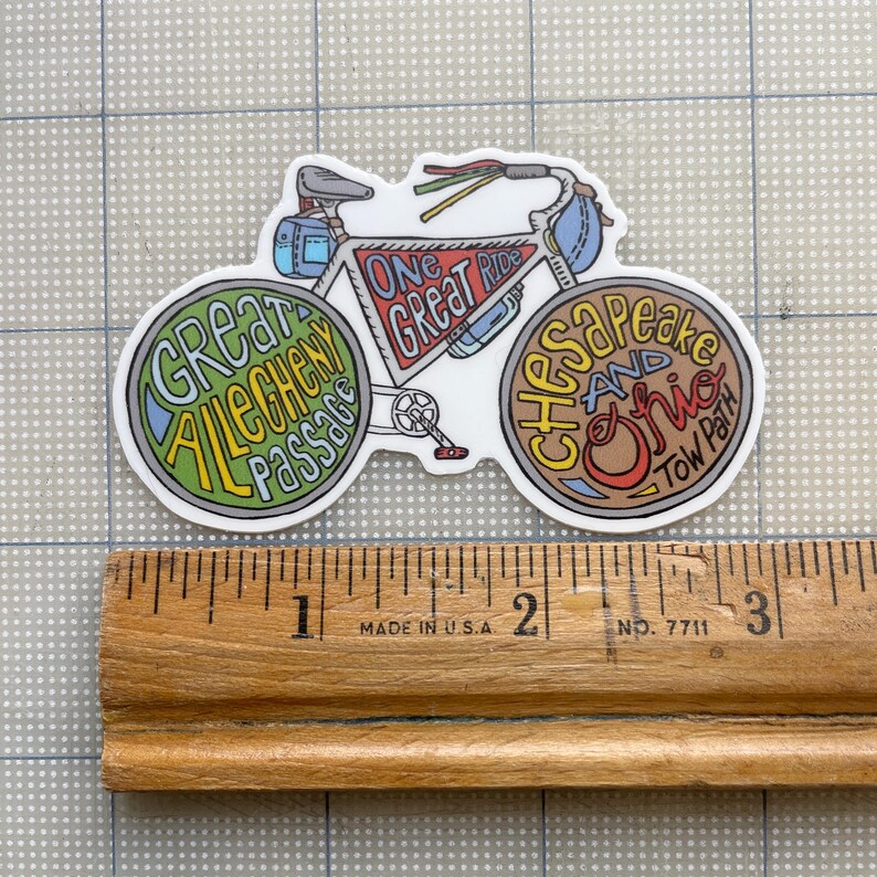 Great Allegheny Passage Bike Sticker, C&O Canal Towpath Decal ...