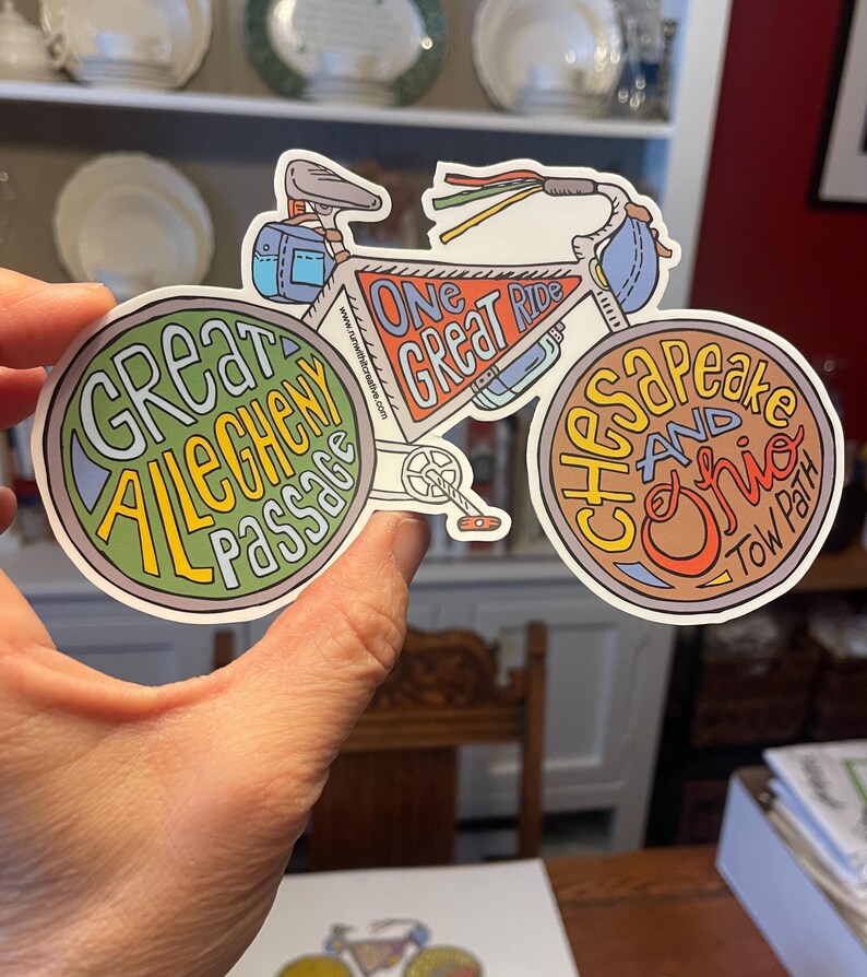 Great Allegheny Passage Bike Sticker, C&O Canal Towpath Decal ...