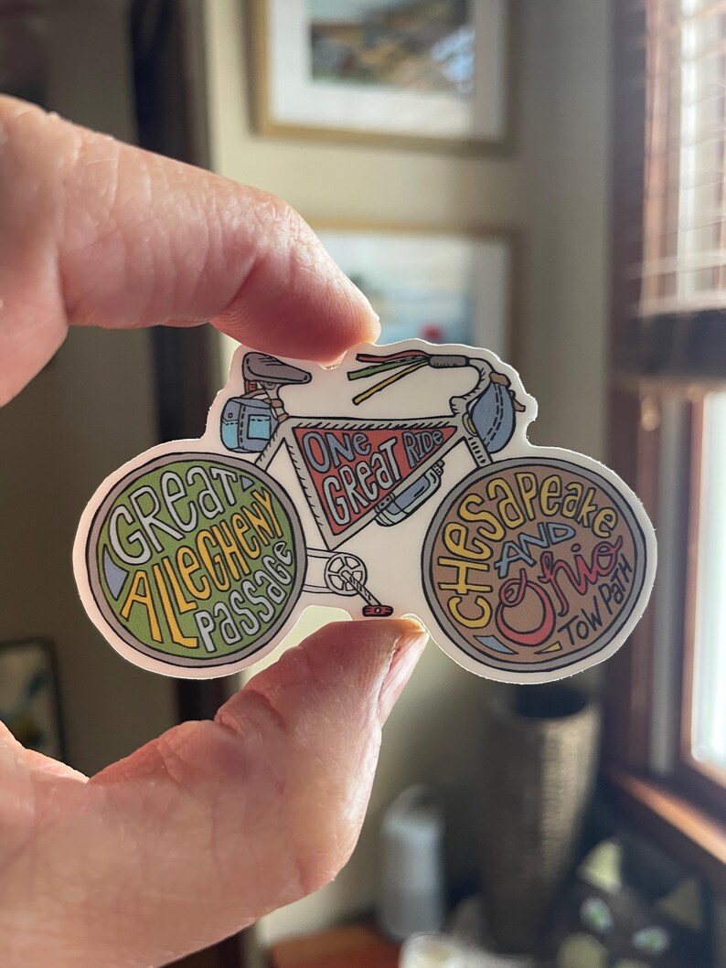 Great Allegheny Passage Bike Sticker, C&O Canal Towpath Decal ...