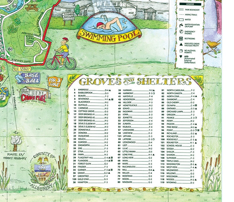 North Park Allegheny County Pittsburgh Park Poster - Etsy