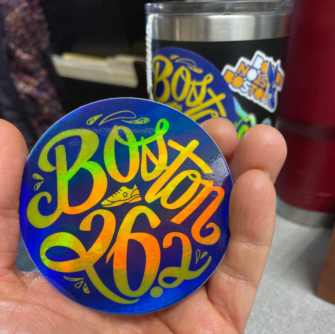 Boston 26.2 Marathon Sticker: Holographic Runner Gift - Etsy