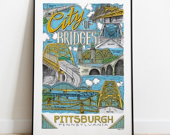 Pittsburgh Bridges Print/poster - Etsy