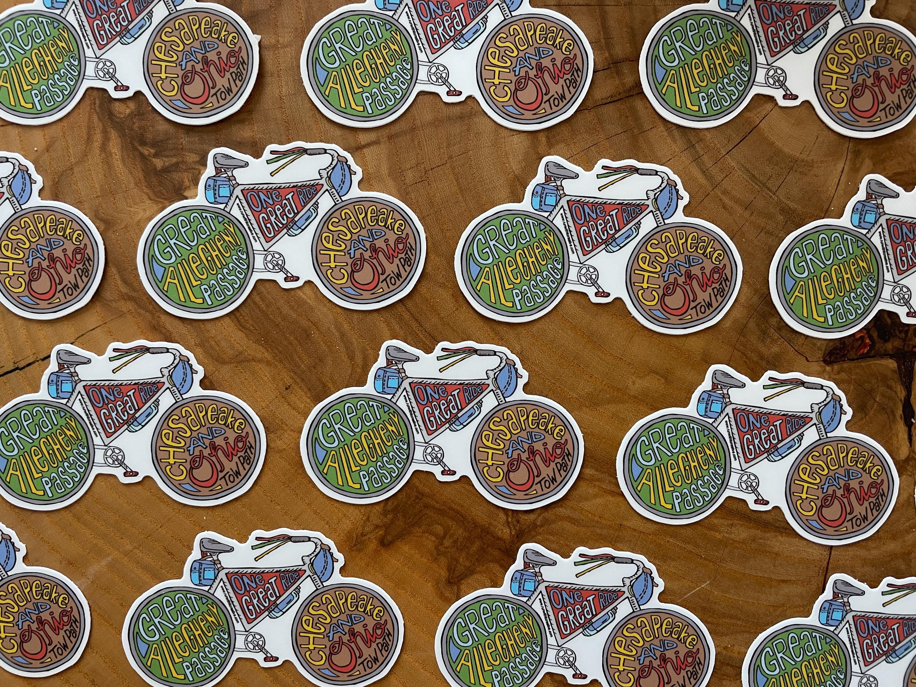 Great Allegheny Passage Bike Sticker, C&O Canal Towpath Decal ...
