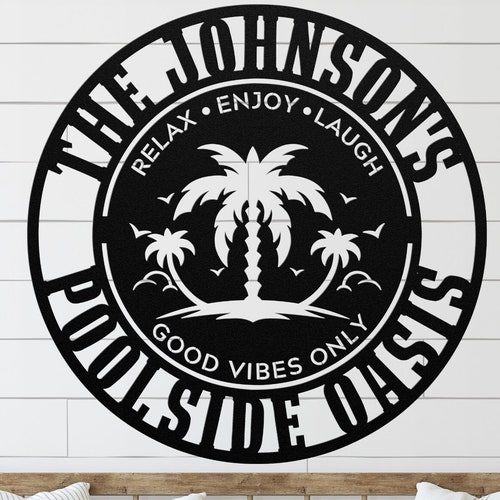 Metal Poolside Outdoor Oasis Sign-metal Swimming Pool - Etsy