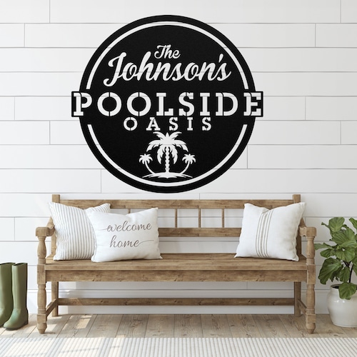 Personalized Family Pool Sign Swimming Pool Metal Sign Oasis - Etsy