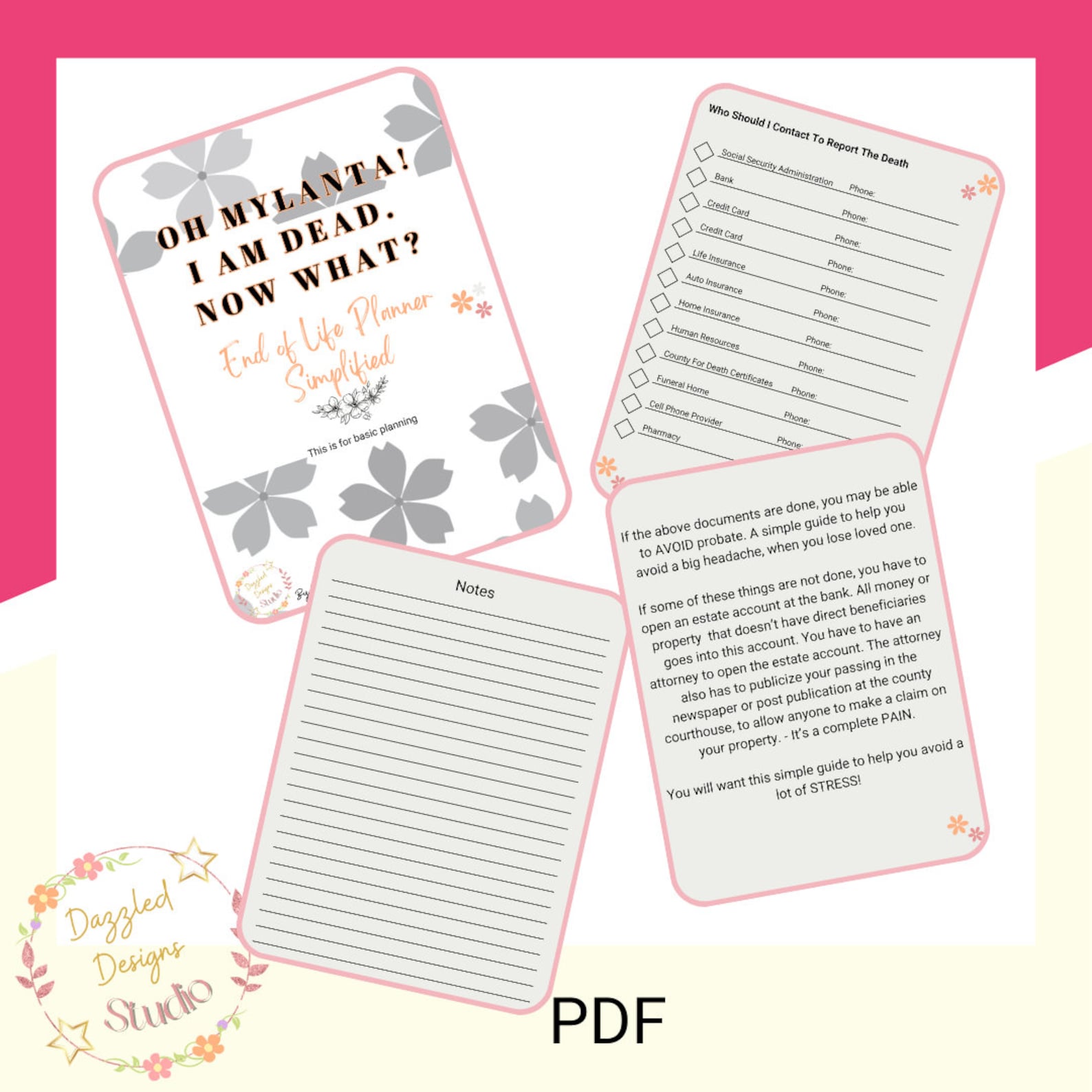 End of Life Check List Planner, Designed in PDF Format to Assist You to ...