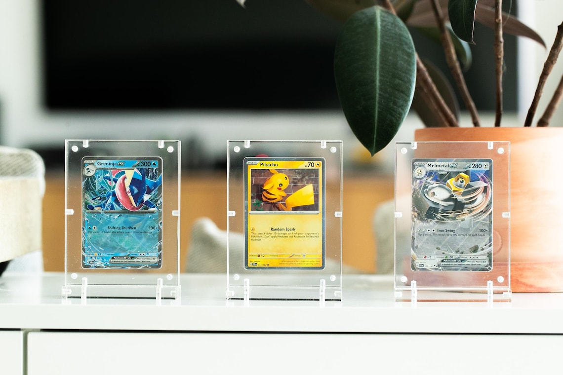 Set of 3x Modular Pokemon Trading Card Cardstax Display Case Stands for ...