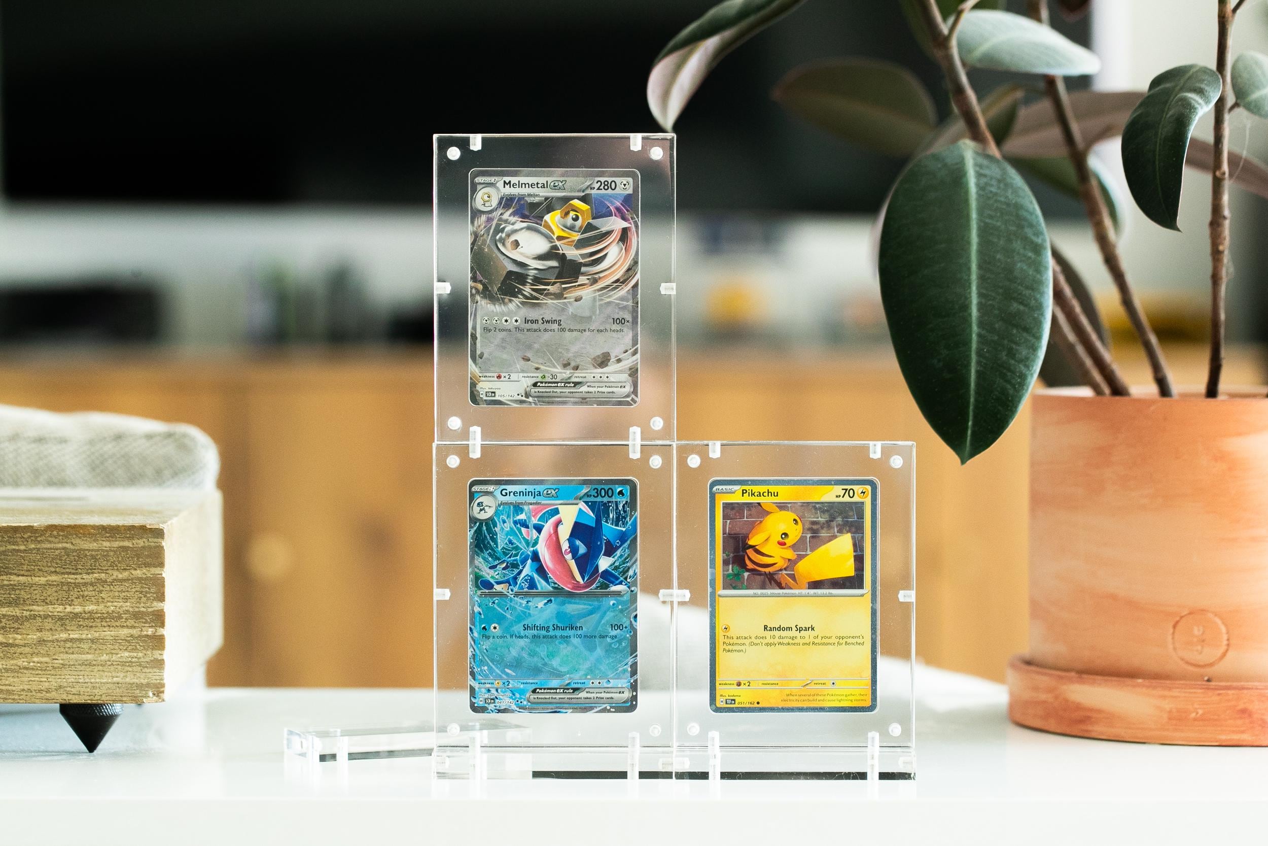 Set of 3x Modular Pokemon Trading Card Cardstax Display Case Stands for ...