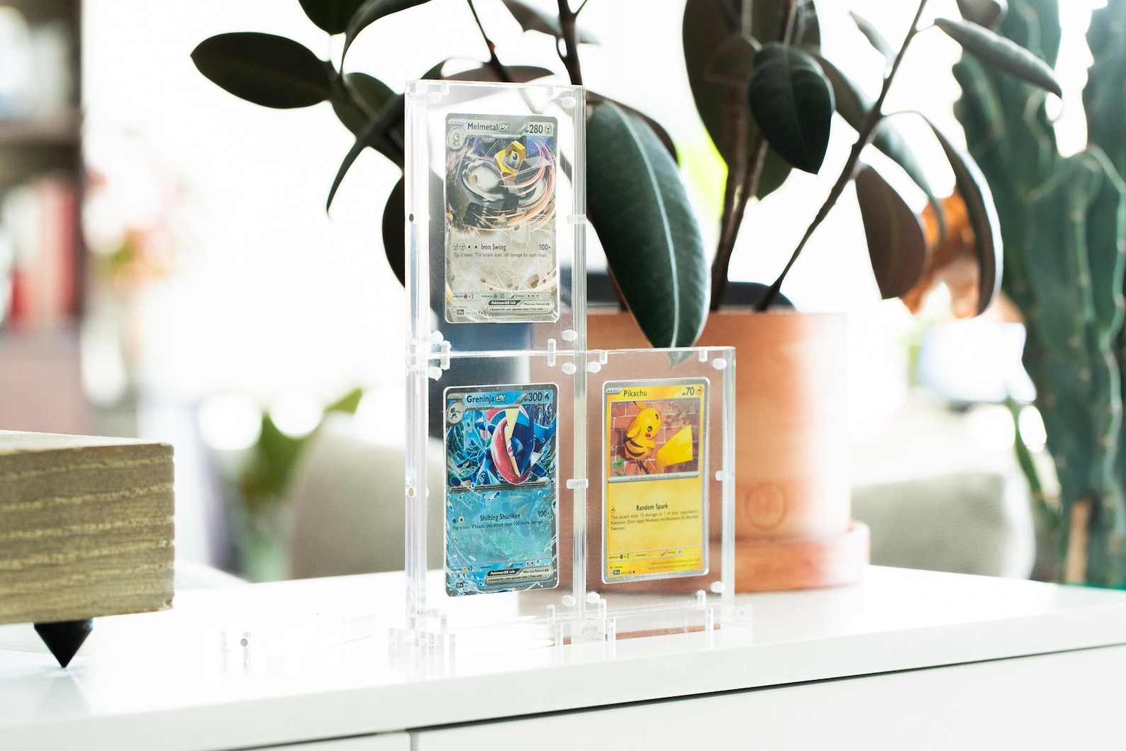 Set of 3x Modular Pokemon Trading Card Cardstax Display Case Stands for ...