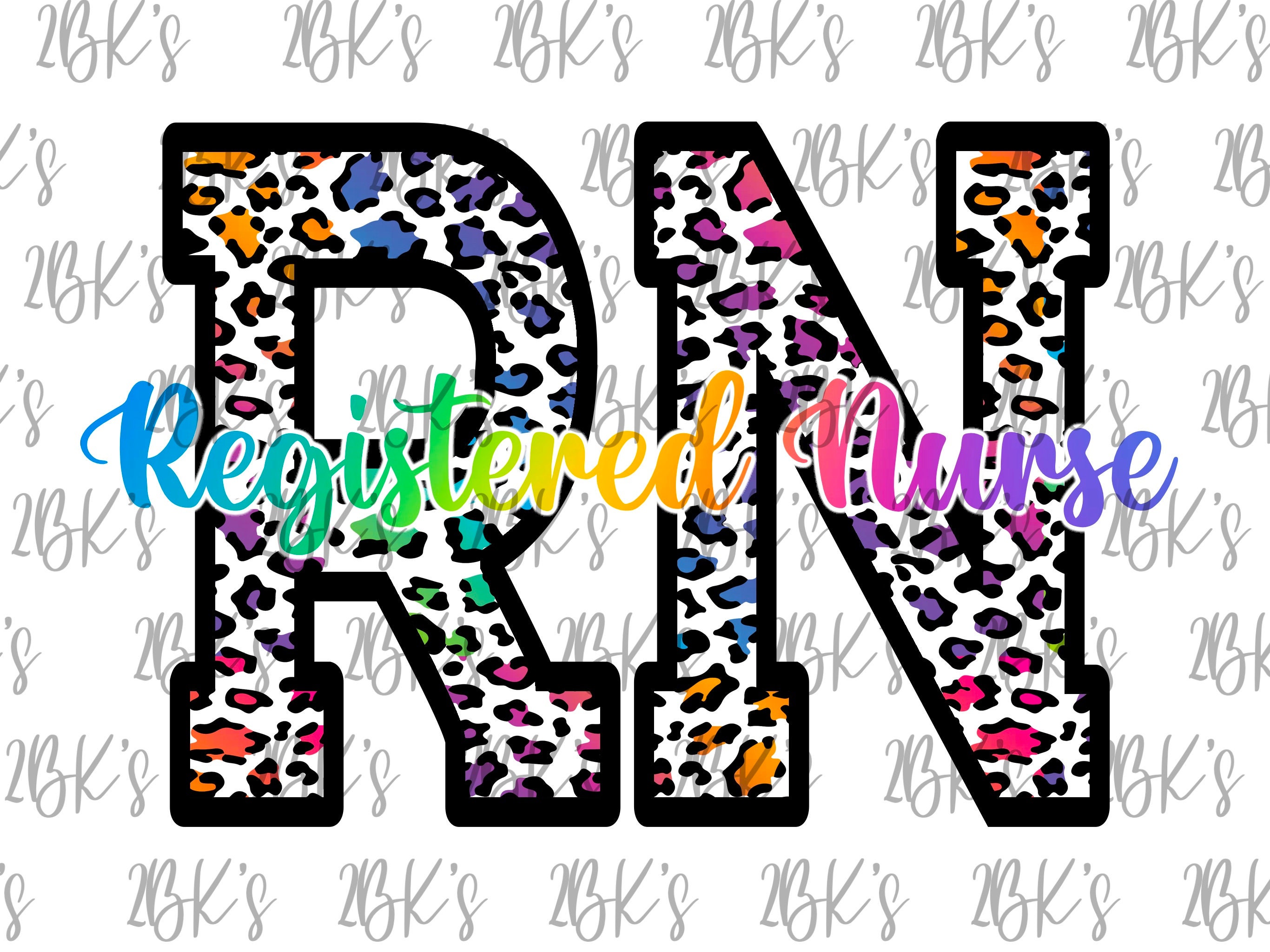 Registered Nurse Rainbow Leopard PNG - Etsy