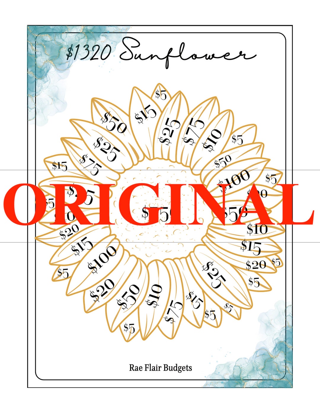 Sunflower Savings Challenge! - Etsy