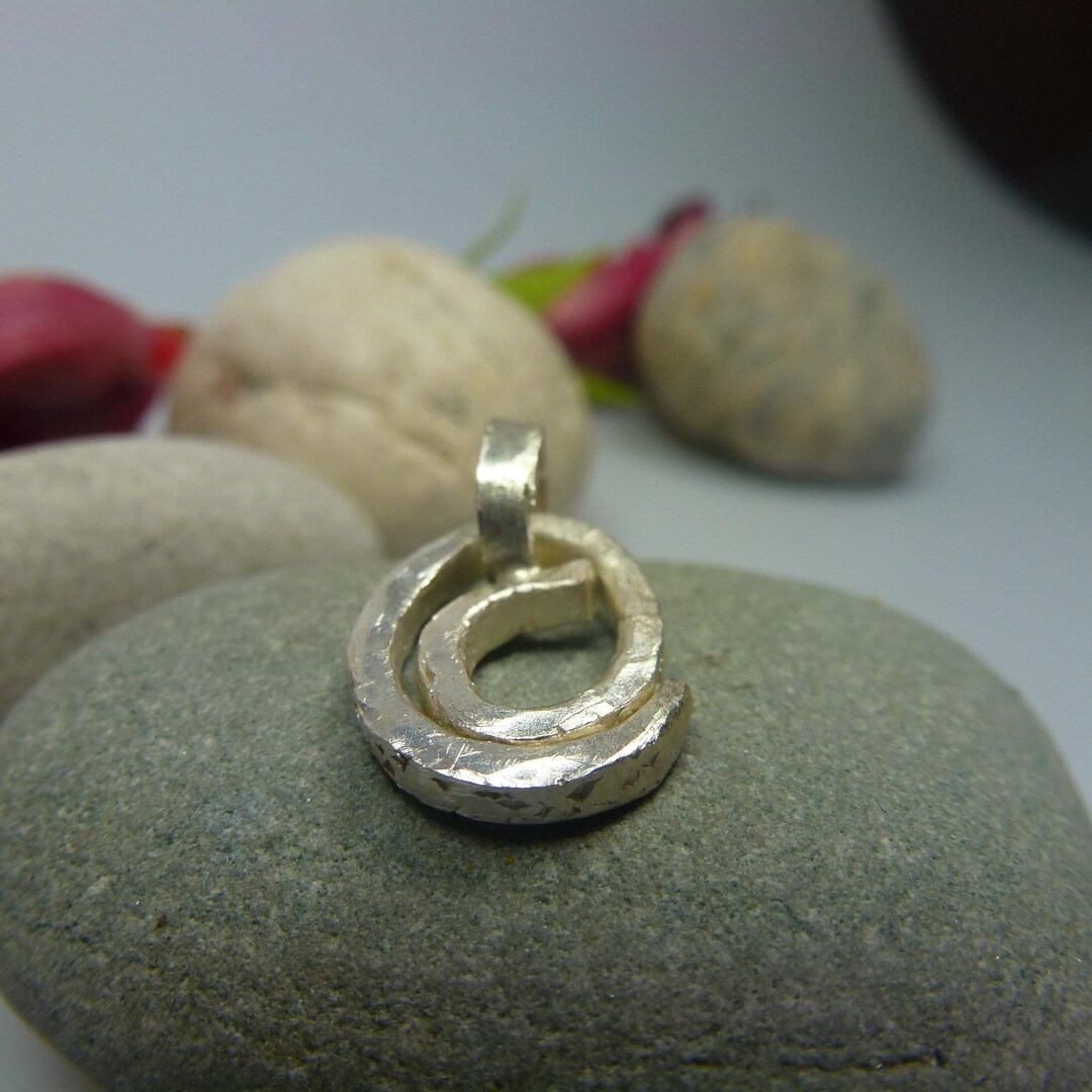 Silver Chain Pendant,fairtrade,handmade,textured. - Etsy