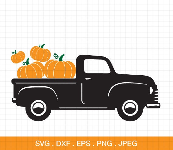 Scrapbooking Paper Pumpkin Truck Svg Fall Cricut Silhouette Dxf Png