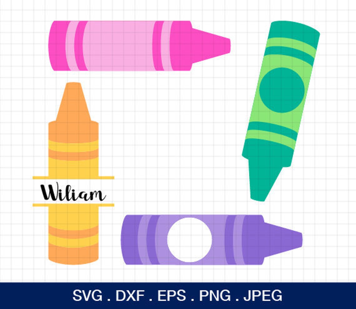 Crayon Crayon Svg Monogram Crayon Svg Split Crayon - Etsy