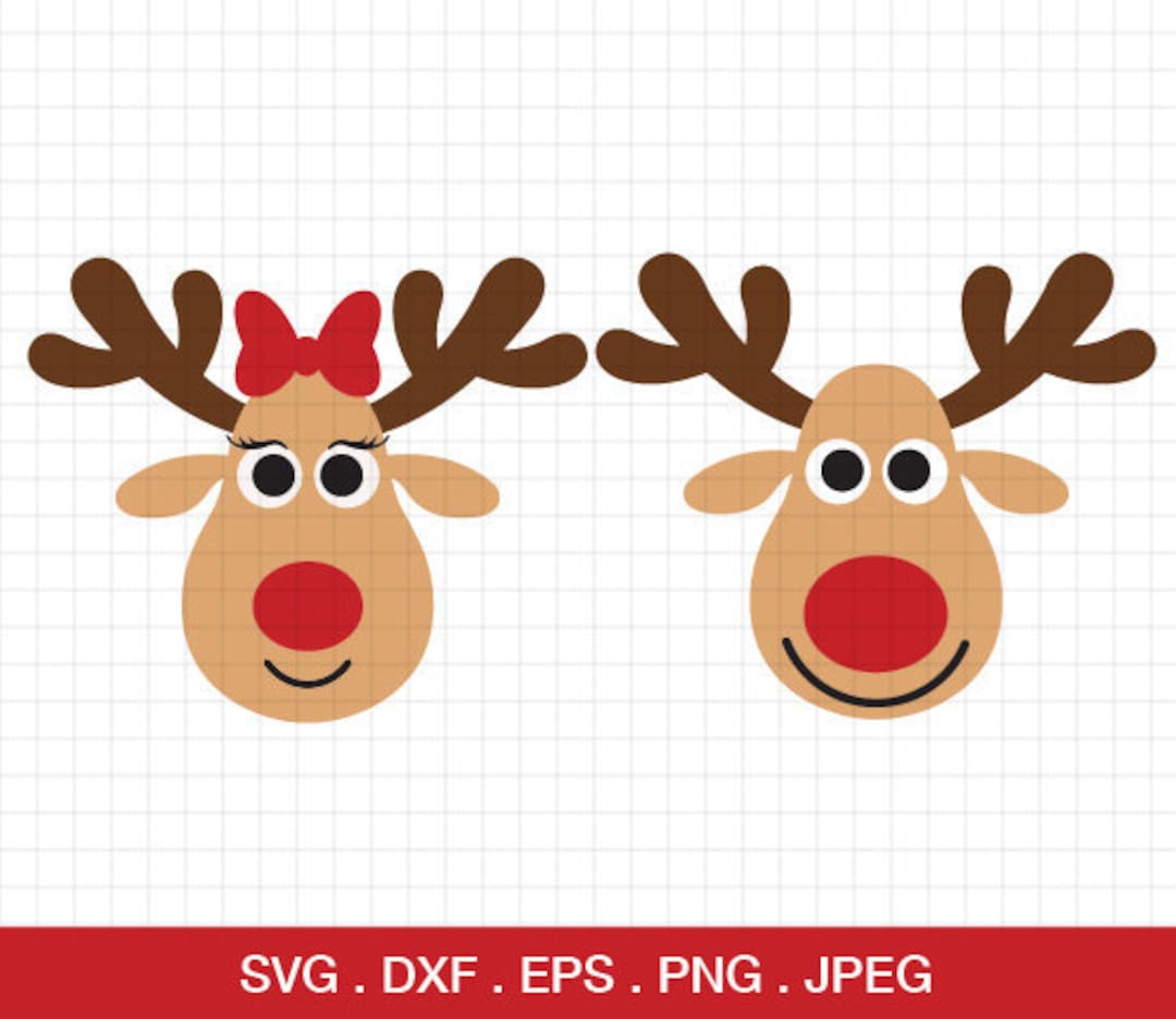 Reindeer Face SVG, Reindeer Boy Svg, Reindeer Girl SVG, Christmas SVG ...
