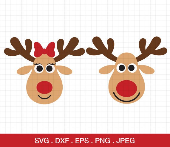 Reindeer Face SVG Reindeer Boy Svg Reindeer Girl SVG | Etsy