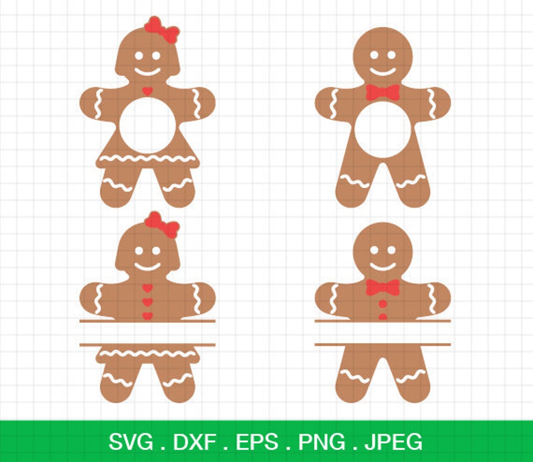 Monogram Gingerbread Svg, Gingerbread Boy Svg, Gingerbread Girl Svg ...