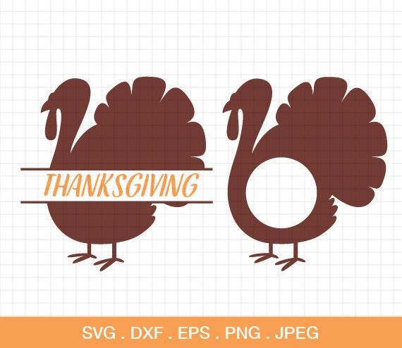 Turkey Svg Turkey Monogram Frames Svg Thanksgiving Svg - Etsy