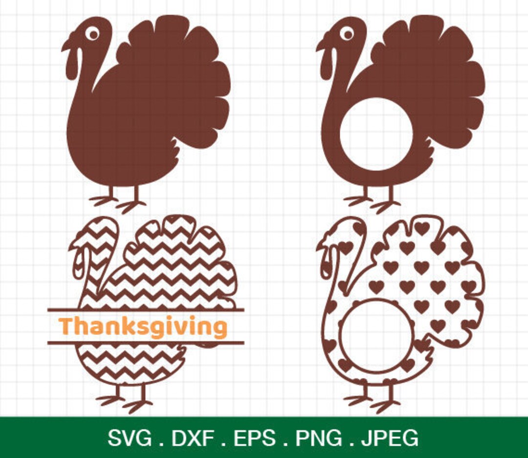 Turkey Svg, Turkey Monogram Frames Svg, Thanksgiving Svg, Thanksgiving ...