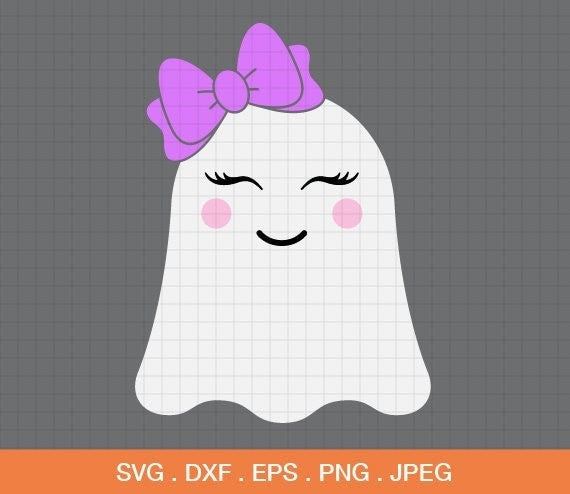 Ghost svg Halloween svg Girl ghost svg Ghost with bow svg - Etsy España