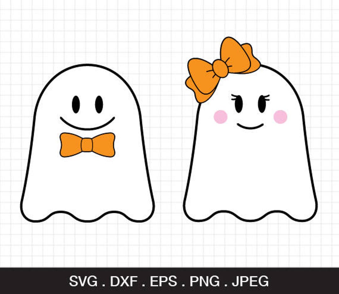 Ghost Svg, Halloween Svg, Girl Ghost Svg ,boy Ghost Svg, Ghost With Bow ...
