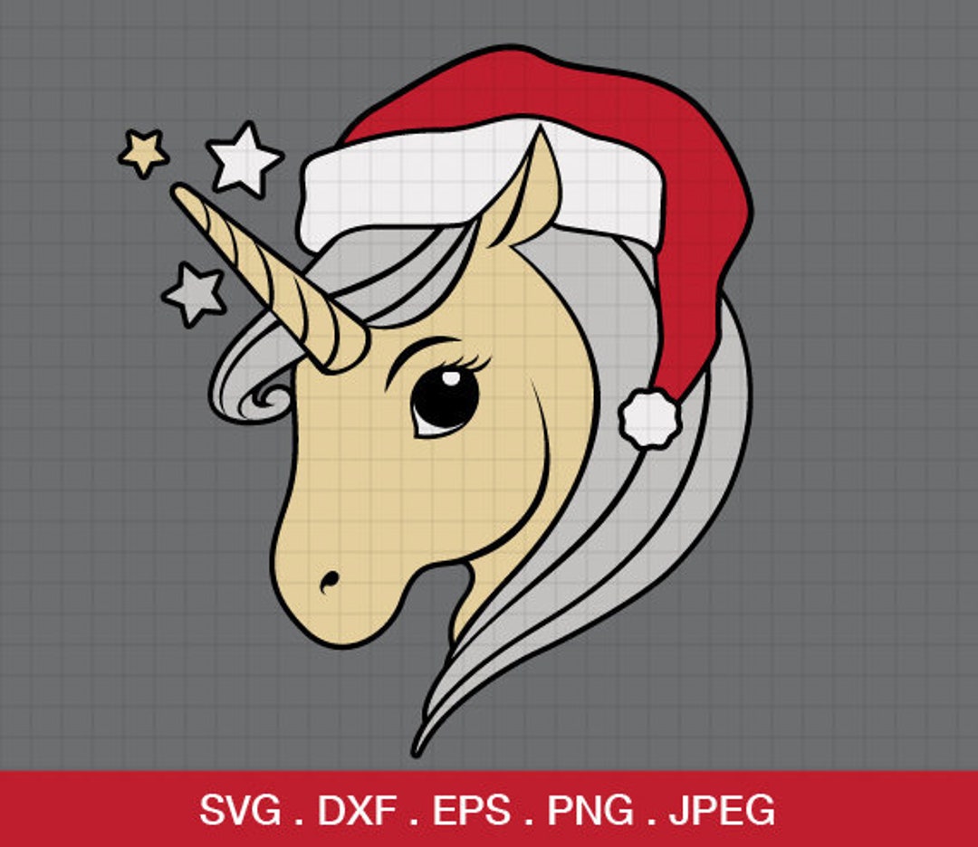 Licorne Noël svg, Tête de licorne svg, Licorne svg, Licorne ...