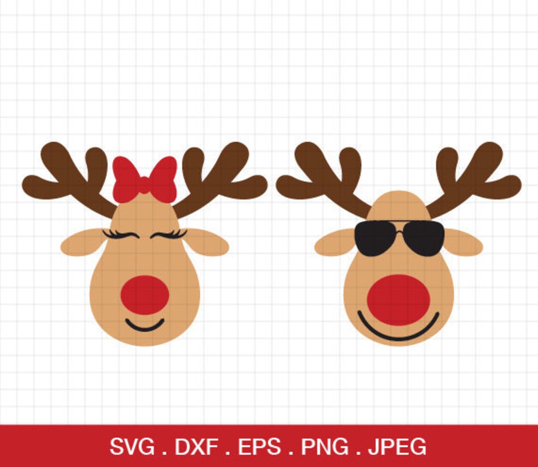 Reindeer Face SVG, Reindeer Boy Svg, Reindeer Girl SVG, Christmas SVG ...